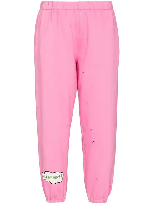 Natasha Zinko Monday Distressed Track Pants - Pink