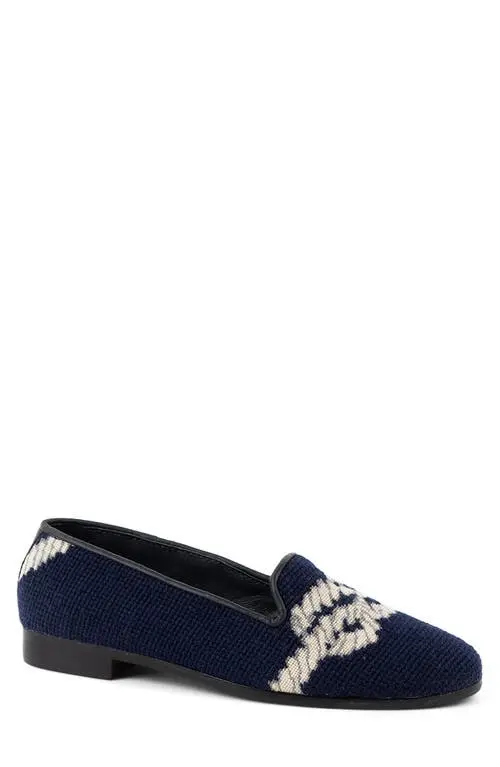BYPAIGE By Paige Needlepoint Nautical Flats - Navy