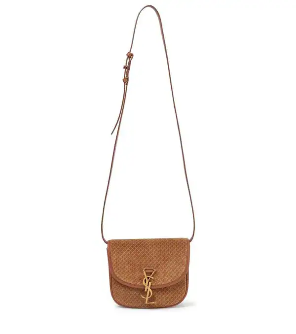 Saint Laurent Kaia Small Suede And Leather Shoulder Bag Brown