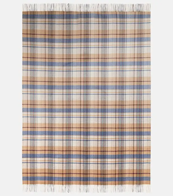 Gabriela Hearst Checked Fringed Cashmere Twill Blanket