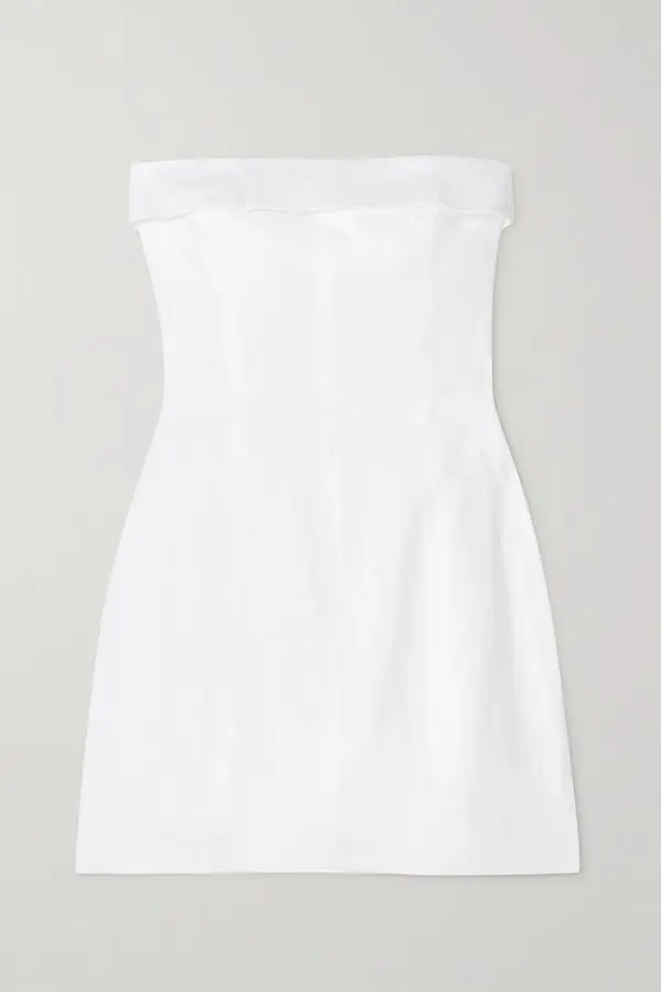 Reformation Madilyn Strapless Linen Mini Dress In White - 40% Off |  Editorialist