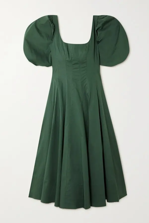 slim fit dress slacks Green Frill Sleeve Lola Midi Dress main image 1