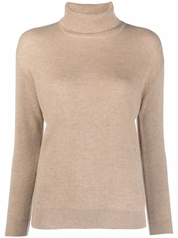 Brunello Cucinelli Cashmere Turtleneck Jumper - Neutrals