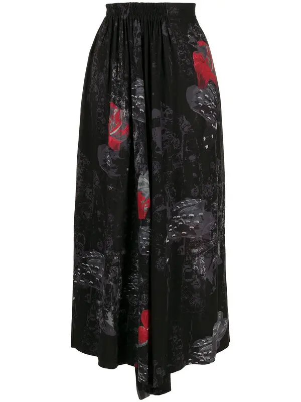 Y’s Graphic-print Flared Trousers