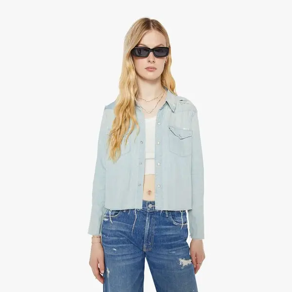 MOTHER The Super Ex's Crop Fray Shirt