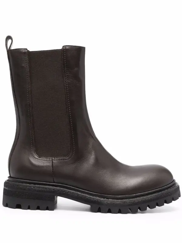 DEL CARLO Chunky Leather Chelsea Boots