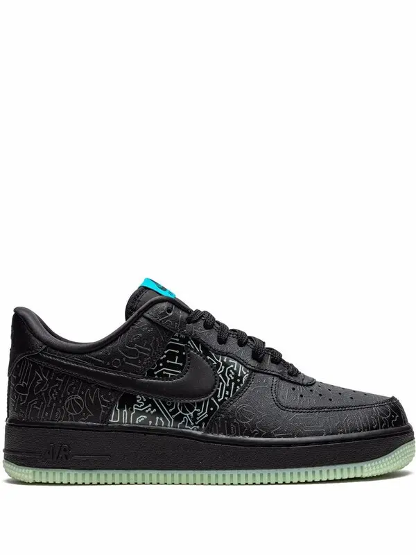 Nike Air Force 1 Low Computer Chip Sneakers - Black