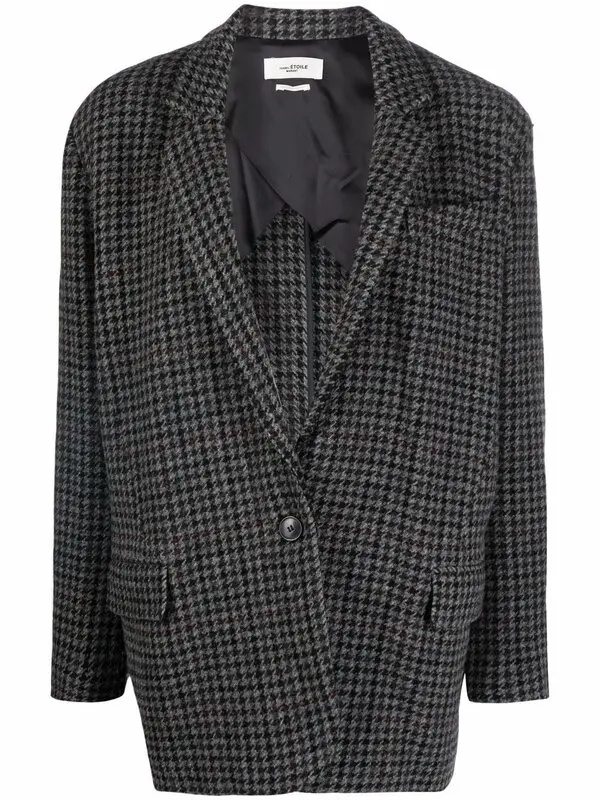 Isabel Marant Kaito Houndstooth Jacket Black Editorialist