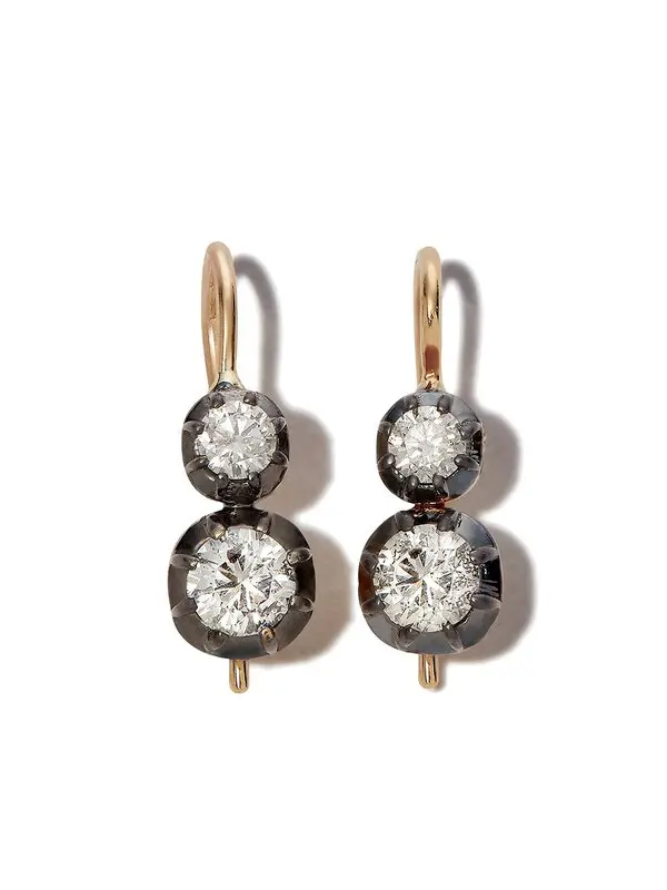 Jacquie Aiche 14kt Yellow Sophia Diamond Drop Earrings