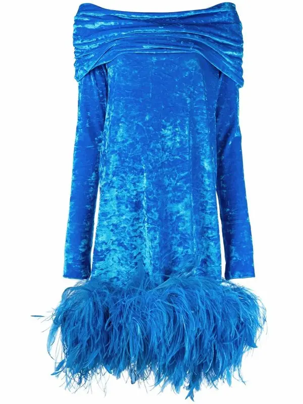 attico blue velvet dress Velvet mini dress Attico Blue size 38 IT in Velvet