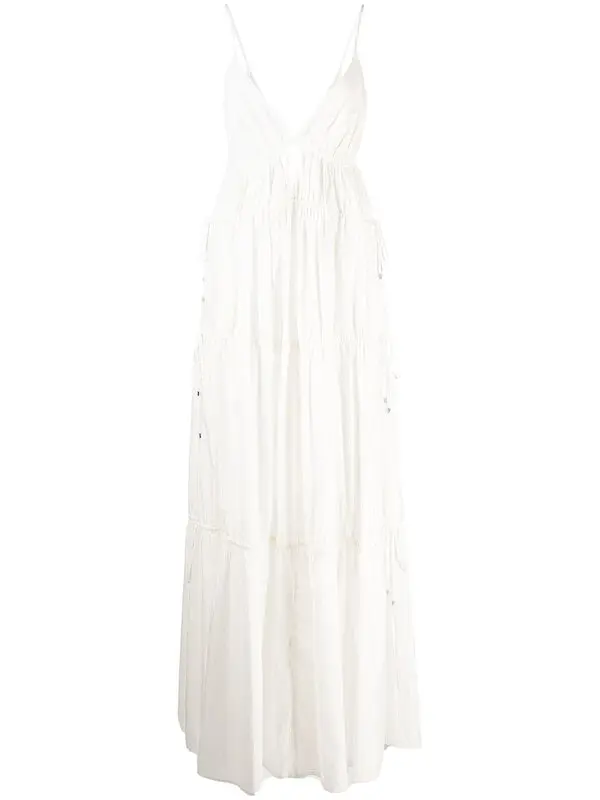 knee length dresses for ladies Valletta Bustier Midi Dress - White Multi main image 1