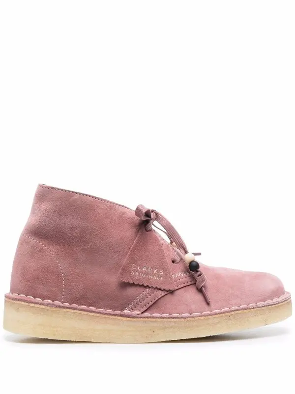 Clarks Pink Chukka Boots with Suede Finish Clarks Desert Boots womens pink suede chukka boots size 10  main image 2