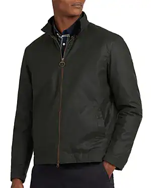 Barbour Harrington Waxed Jacket In Sage/Classic 70% Off
