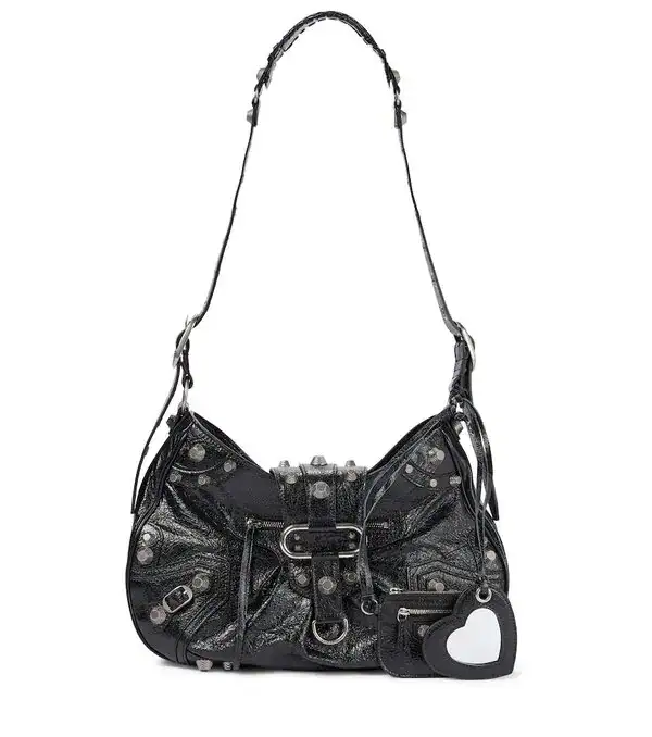 Balenciaga Le Cagole Medium Leather Shoulder Bag - Black