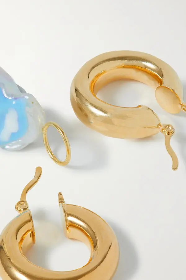 Martha Calvo Sky'S The Limit -Plated Pearl Hoop Earrings In Gold