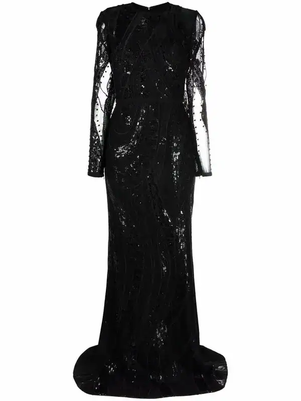 extraordinary glamour white 3d floral beaded backless maxi dress Magdalena Embellished Cut-Out Maxi Dress in White
