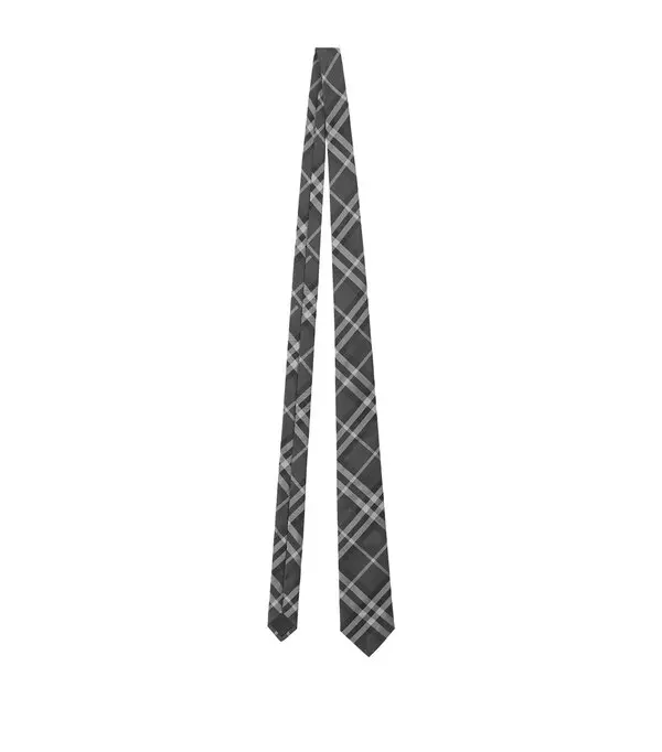 Burberry Silk Vintage Check Tie - Grey