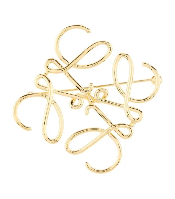 Loewe Anagram Brooch - Gold