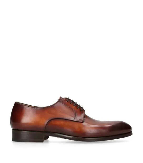 Magnanni Leather Derby Shoes - Brown