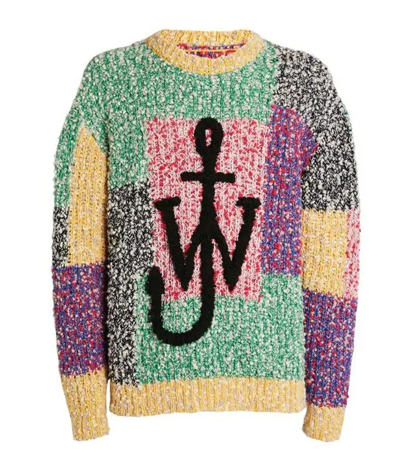 トップス J.W. Anderson Cotton Patchwork Knit Jw Anderson Cotton Patchwork Knitted Sweater In
