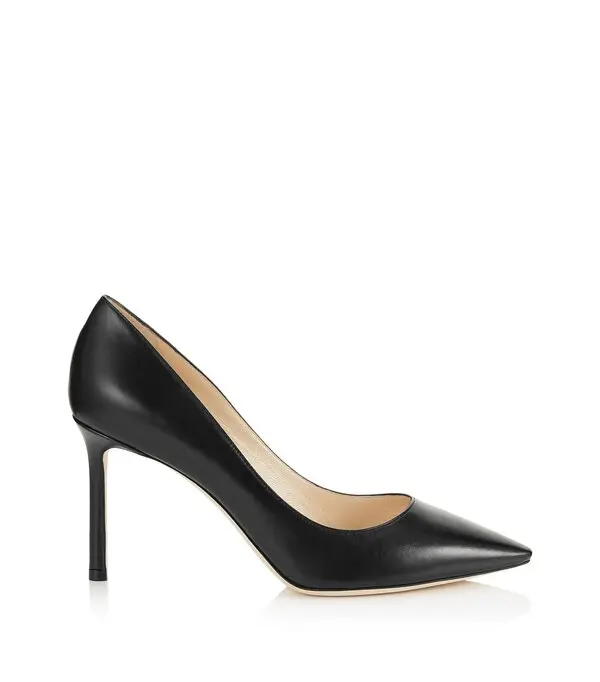 JIMMY CHOO Romy 85 Leather Pumps - Black