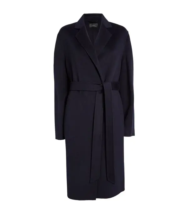 JOSEPH Wool-cashmere Long Cenda Coat - Navy
