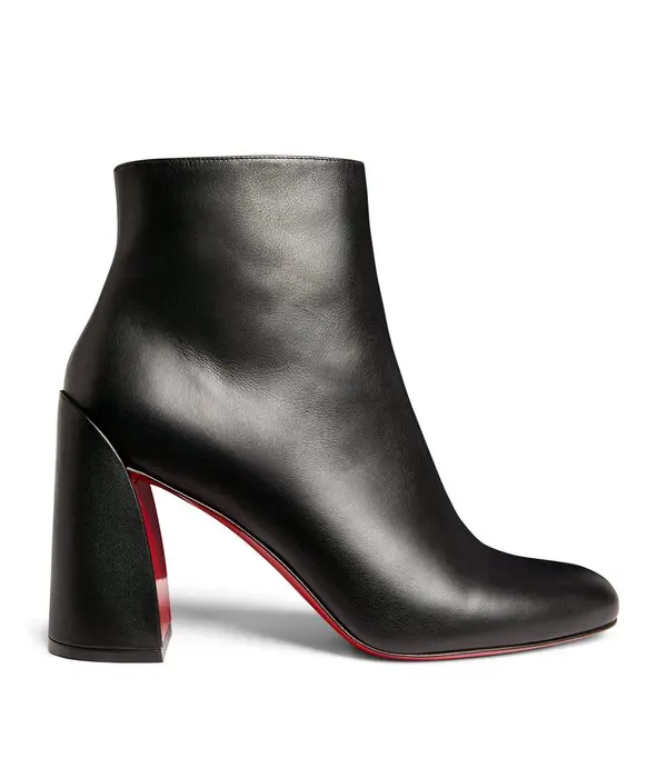 CHRISTIAN LOUBOUTIN Turela 85 Leather Ankle Boots - Black