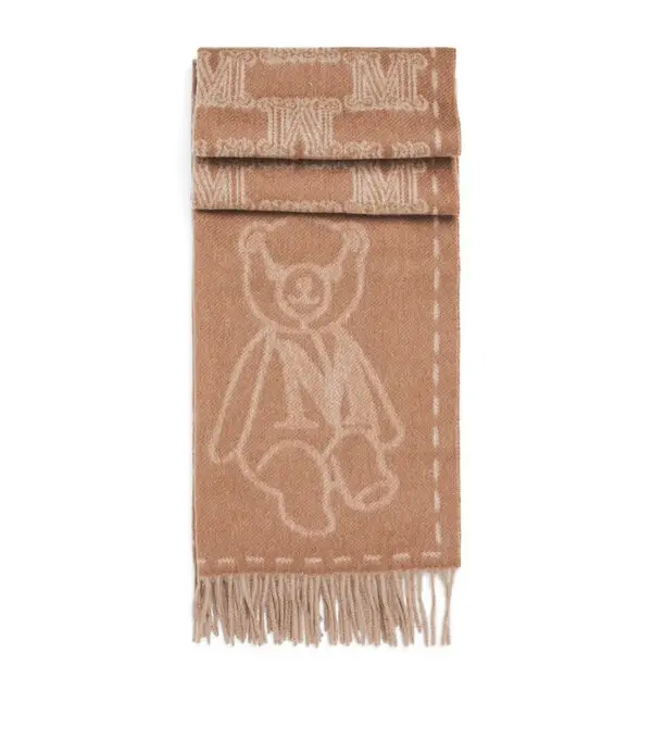 Max Mara Cashmere Monogram Scarf - Beige