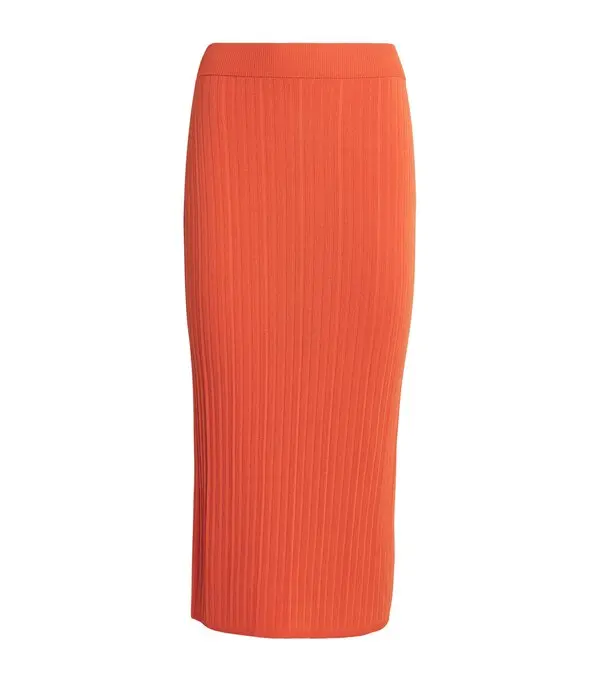 JOSEPH Ribbed Knit Midi Skirt - Orange