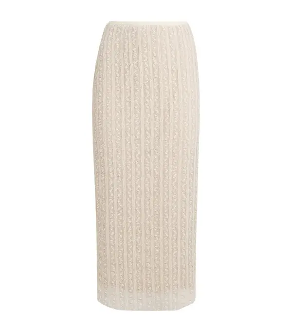 Max & Co. Lace Midi Skirt - White