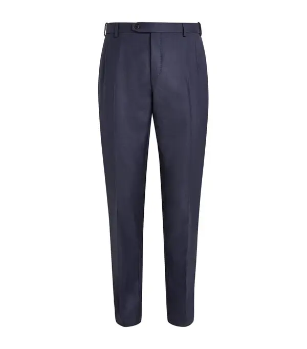 Brioni Wool Tailored Trousers - Blue