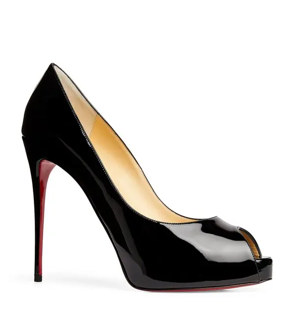 CHRISTIAN LOUBOUTIN Very Prive 120 Patent Leather Pumps - Black