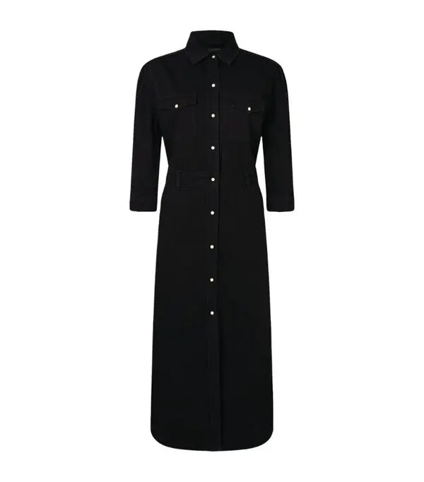 Allsaints Denim Polly Shirt Dress In Black - 40% Off | Editorialist