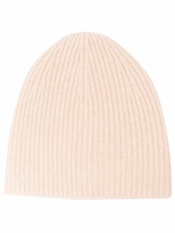 Toteme Cream Cashmere Beanie TOTEME Off-White Ribbed Beanie Toteme main image 3