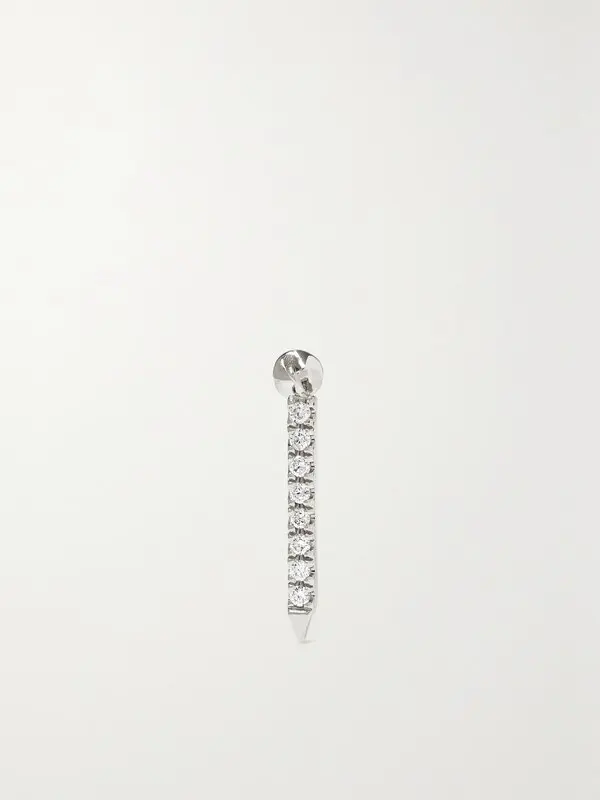 MARIA TASH Eternity Bar 11mm 18-karat Diamond Single Earring - Silver