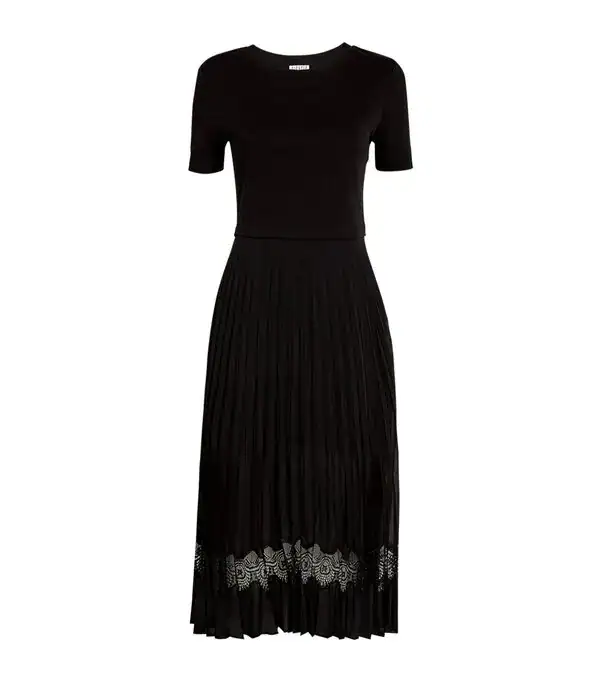 claudie pierlot pleated dress Long bi-material dress