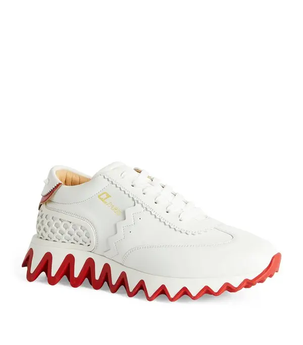 CHRISTIAN LOUBOUTIN Loubishark Calfskin Sneakers - White