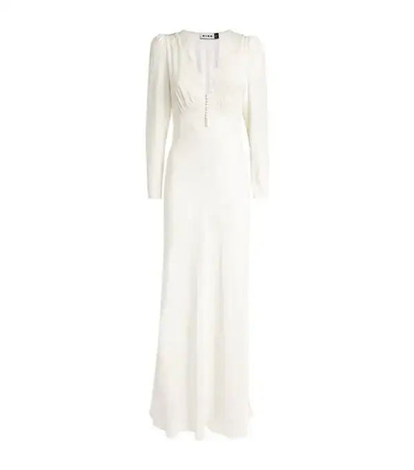 Rixo Silk Celine Gown In Beige - 30% Off | Editorialist