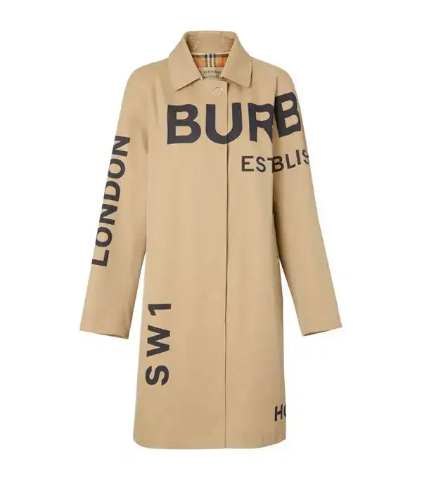 ジャケット・アウター BURBERRY LONDON Horseferry Car Coat Burberry Gabardine Horseferry Print Car Coat - Neutrals | Editorialist