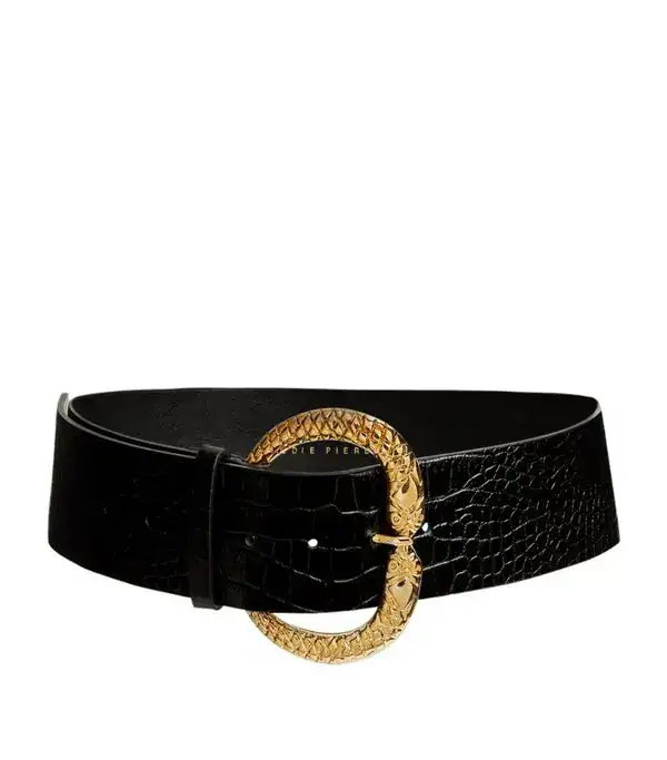 Claudie Pierlot Snake Buckle Belt - Black | Editorialist display picture 3