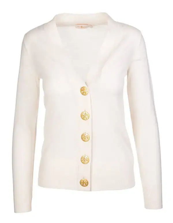 Tory Burch Simone Cardigan New Ivory Editorialist