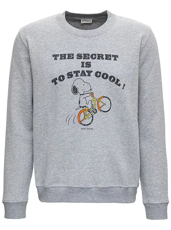 サンローラン SAINT LAURENT スヌーピースウェットXL Saint Laurent Snoopy Sweatshirt - Grey | Editorialist