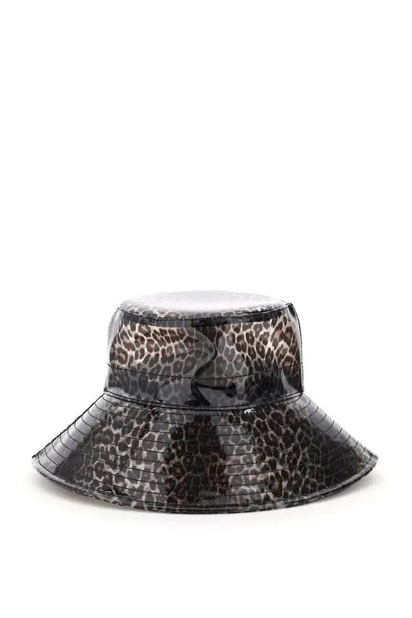 Maison Michel Charlotte Leopard Pvc Bucket Hat - Multicol (Brown ...