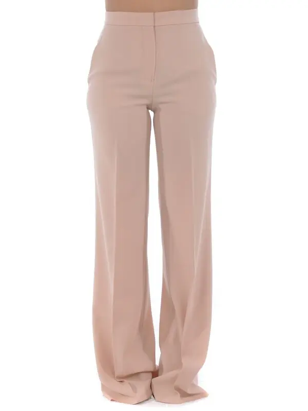 Max Mara Studio Pantaloni Palazzo Jerzu In Crepe Di Lana Rosa