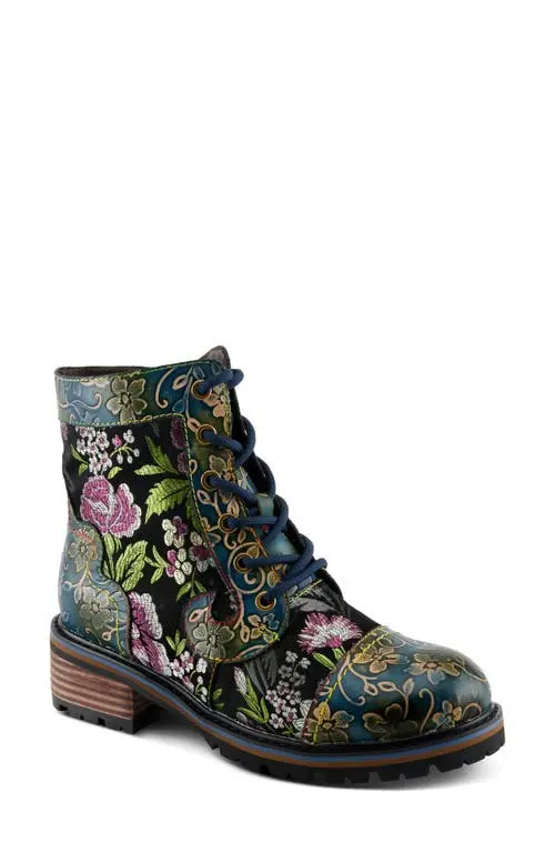 SPRING STEP SHOES Fantastic Lace-up Boots - Blue Multi