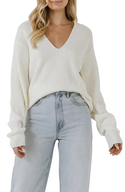 FREE THE ROSES Endless Rose Oversized Deep-v Sweater