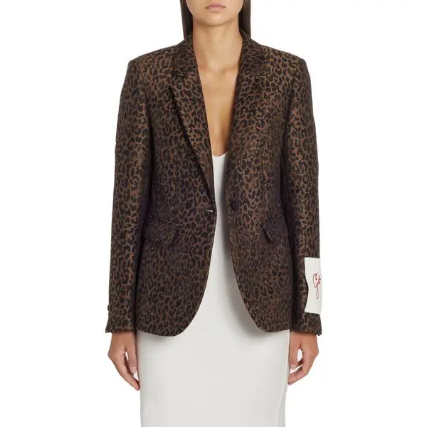 Golden Goose Leopard Print Blazer - New Bison/black