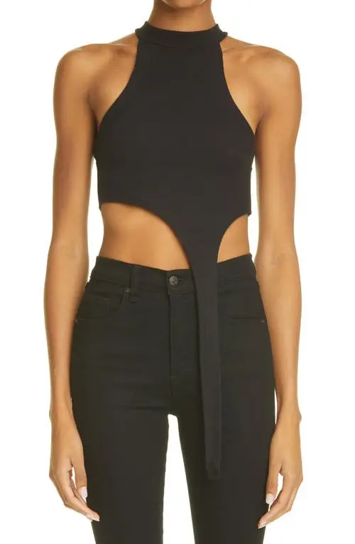 K.NGSLEY Raceher Rib Asymmetric Tank - Black