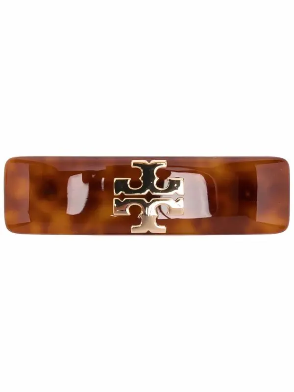 Tory Burch Logo Hair Clip In Brown - 32% Off | Editorialist display picture 3