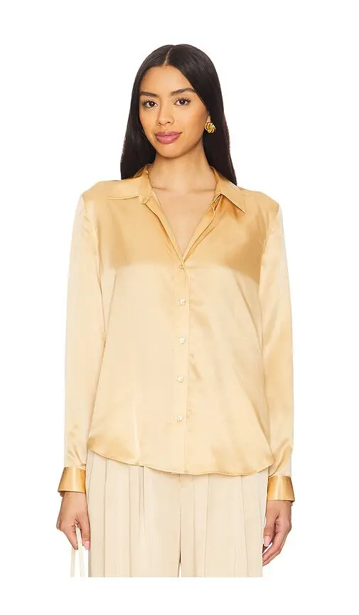 L'Agence Tyler Long Sleeve Blouse - Latte